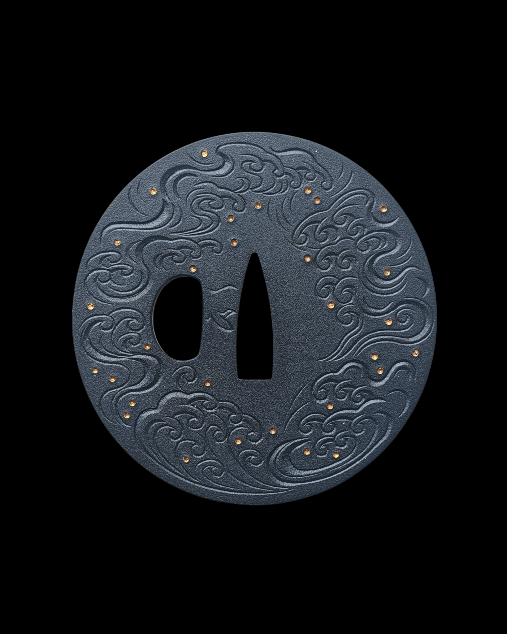 Golden Waves in the Night Tide Tsuba 金浪夜濤 | TangGu Sword